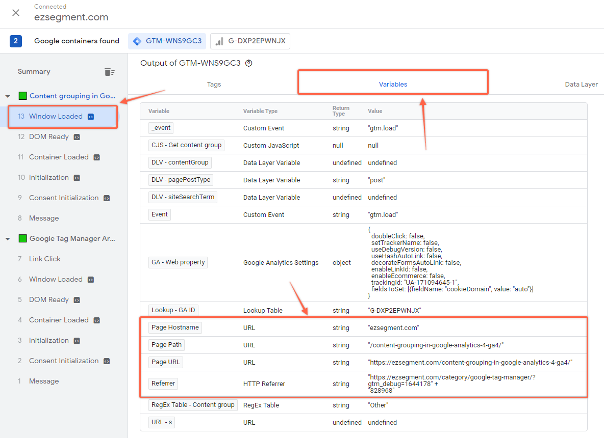 Page Path, URL, Hostname, and Referrer explained in GTM